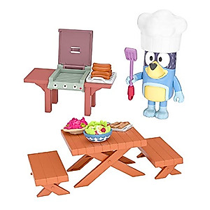Bluey Dad Backyard BBQ - Bandit 2.5" Figure with Backyard Playset, Multicolor, 13030