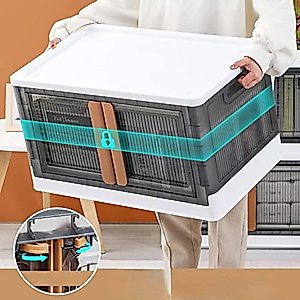 NA Storage Box Simple Installation-Free Wardrobe Sorting Box for Collection Transparent Folding Plastic