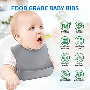 ME.FAN Silicone Baby Bibs for Babies & Toddlers | Adjustable Silicone Bibs 2 Set