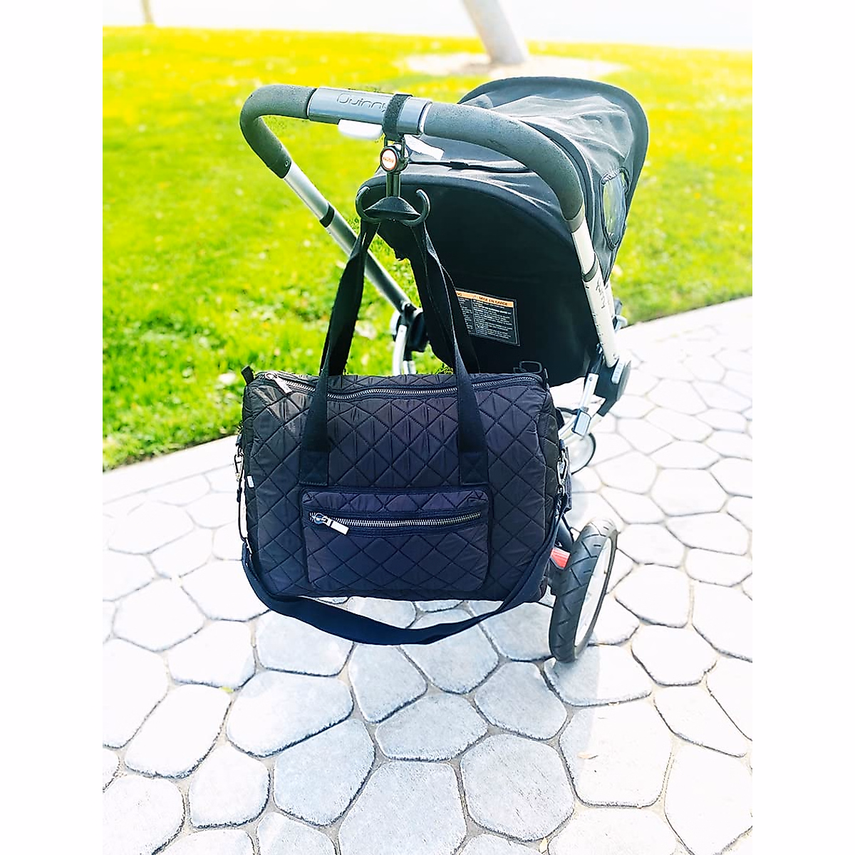 bub. Duffle Diaper Tote Bag with Changing Pad, Large Travel Diaper Tote for Mom and Dad, Multifunction, Unisex Baby Bag (Black)