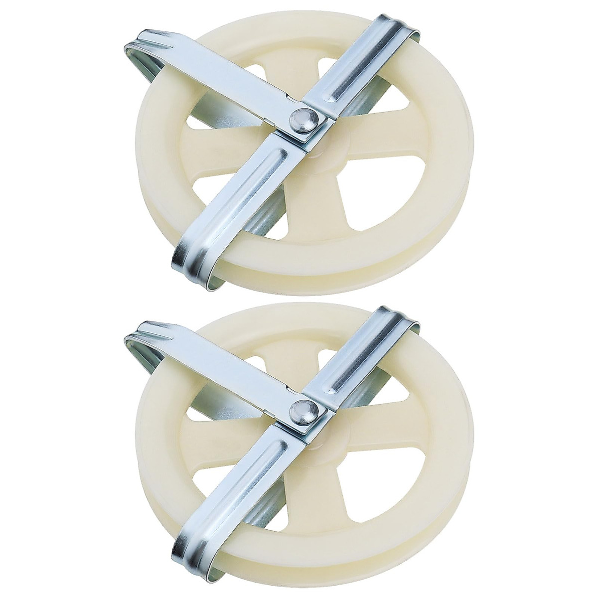 SING F LTD 2pcs 5 Inch Clothesline Pulley Nylon Rope Pulley Cable Puller Compatible with Outdoor Drying Clothing Fits Rope Up to 3/8-in White