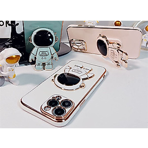 Cute Phone Stand Holder,Creative Astronaut Design Foldable Cell Phone Kickstand for Desk,Bling Creative Phone Ring Compatible All Phones and Tablets for Girls Women,Adjustable Retro Tablet Phone Stand