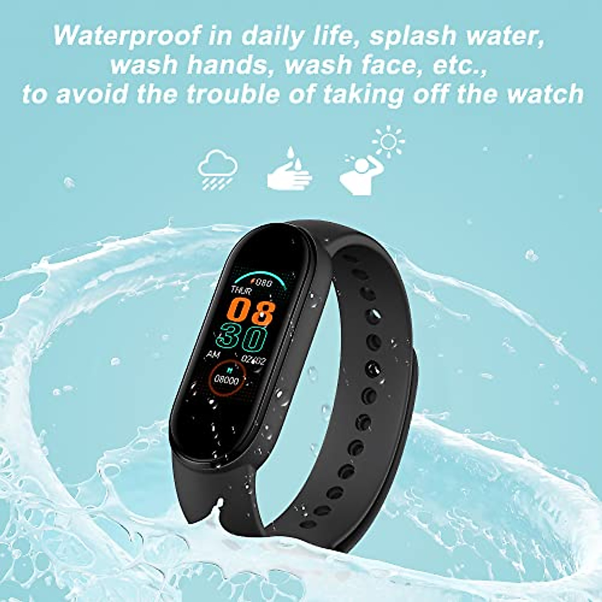 SPORTIMES Suitable for MI Band 5&6, 3 Pieces soft silica gel to replace the watchband, Adjustable Replacement Sports strap.