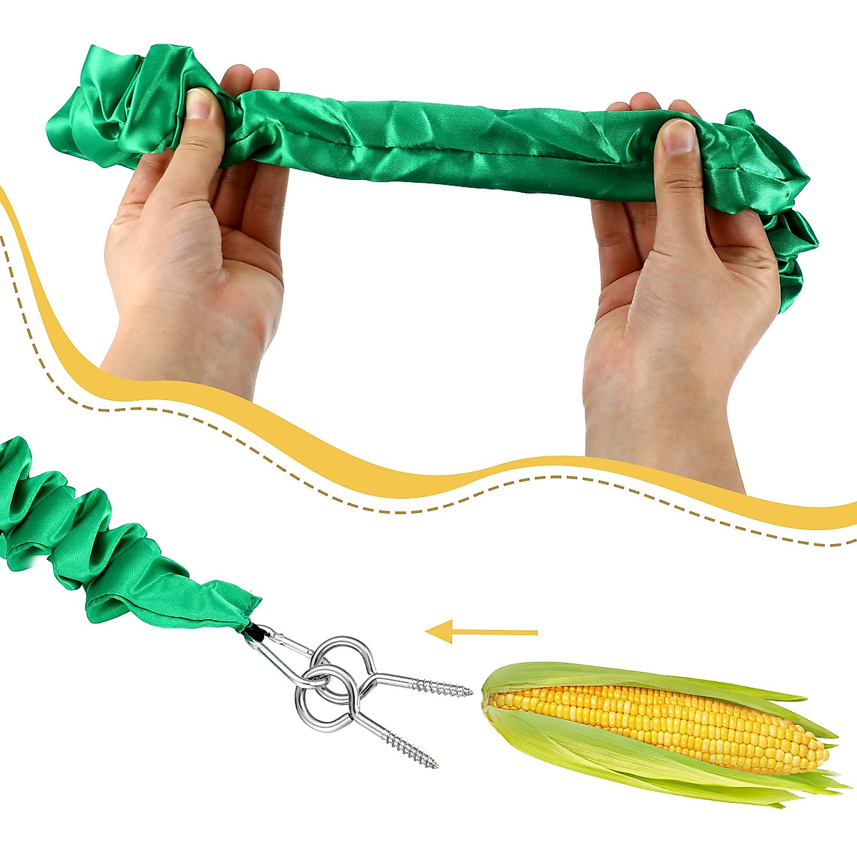 2 Pcs Bungee Squirrel Feeder Squirrel Feeder for Outside Corn Cob Holder for Squirrels Funny Squirrel Feeder for Garden Backyard Feeding Supplies