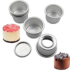Astra Gourmet Perfect Performance Aluminium Mini Round Cheesecake Pan Cupcake Pan Muffin Pan, Perfect for Indivdiual Desserts, Set of 10