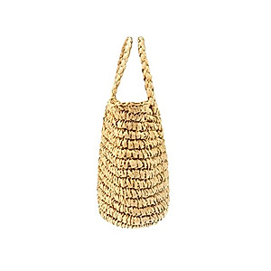 Handwoven Straw Vintage Tote Basket Purse Bag Straw Beach Bag Natural Casual Handbag Shoulder Bag Beach Rattan Vacation Bag