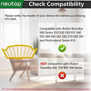 Neutop Yellow Filters Replacement Compatible with iRobot Roomba 500 Series 510 520 530 535 540 555 560 561 562 563 570 580 581 and Professional Series 610 Robotic Vacuum Cleaner 81502, 12-Pack.