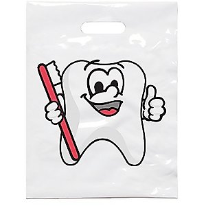 Tootie Tooth Dental Giveaway Bags, 7-3/4" x 9", 100 Pack