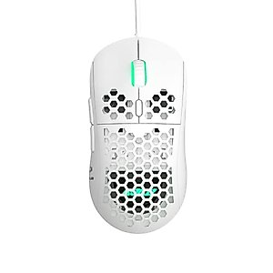 FIRSTBLOOD ONLY GAME. AJ380 69g Lightweight Gaming Mouse with Honeycomb Shell, RGB Backlit, 16000 DPI PixArt 3338 Sensor, Programmable 6 Buttons, White