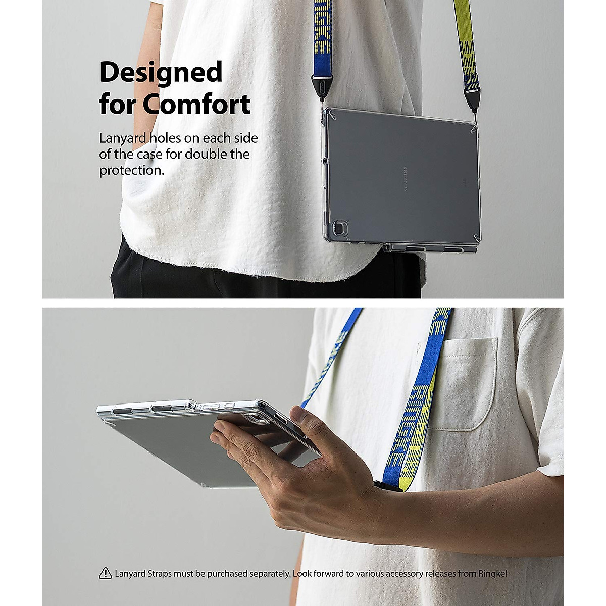 Ringke Fusion Case [Built-in Pen Holder] Compatible with Samsung Galaxy Tab S6 Lite Case 10.4 Inch 2024/2022 / 2020, Transparent Hard Back Shockproof Cover - Clear