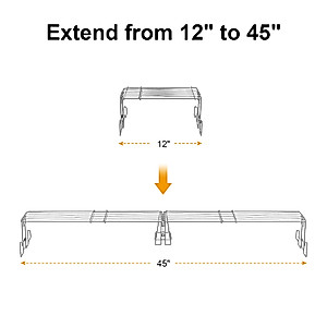 BMMXBI Universal Griddle BBQ Warming Rack for Blackstone Griddle Accessories 17/22/28/36 Inch, Parts for CharBroil 19952085 Blue Rhino Razor Griddle Pit Boss PB336GS, 2"~45" L Grill Rack
