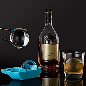 SIMPLETASTE Crystal Clear Ice Ball Maker Mold - 2.36 Inch Clear Sphere, Plus 2 Ice Ball Storage Bags, BPA-free Silicone Large Sphere Ice Mold, Ice Cube Tray for Whiskey, Cocktail and Drinks