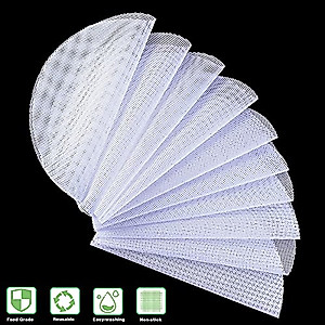 8Pcs Round Silicone Steamer Liners,13inch Non-stick Silicone Steamer Mesh Mat,Reusable Bamboo Steamer Liner Pad Dim Sum Mesh for Home Kitchen Cooking (8, 13 x 13 inch)