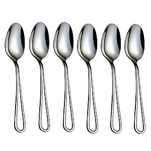 HISSF Teaspoons Stainless Steel 18/0 Tea Spoons 6 Pcs, 6.29 Inches For Home, Kitchen Restaurant, Slilver