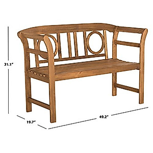 SAFAVIEH PAT6743A Outdoor Collection Moorpark 2 Seat Bench