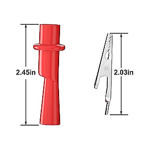 Goupchn Multimeter Push on Alligator Clips Set 4PCS Insulated Crocodile Clamps for Electrical Testing