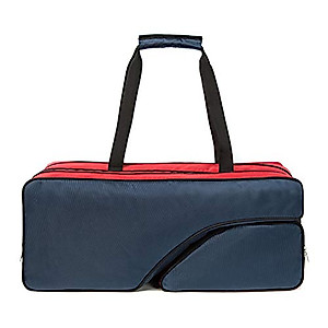 K-Cliffs Tennis Racket Bag | Deluxe Ballistic Nylon Travel Tournament Duffel | Shoe Compartment Red Blue Black