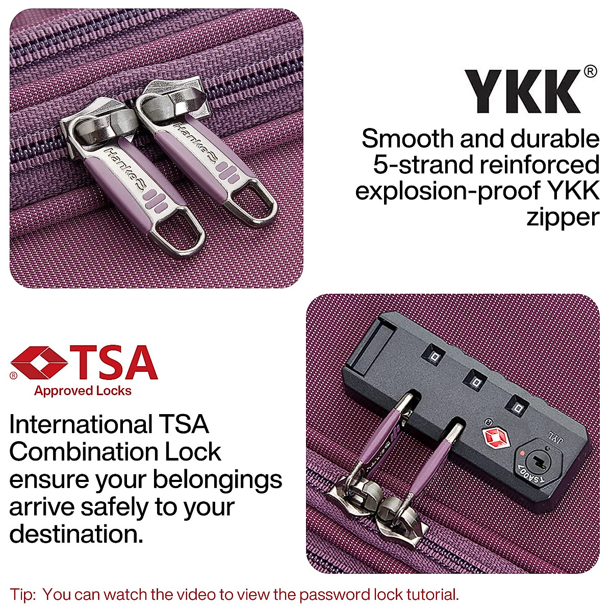 Hanke 28 Inch Luggage with Spinner Wheels Expandable Large Suitcase with Wheels Softside Check in Luggage Rolling Suitcase with Lock Lightweight Travel Luggage for Men and Women.(Purple)