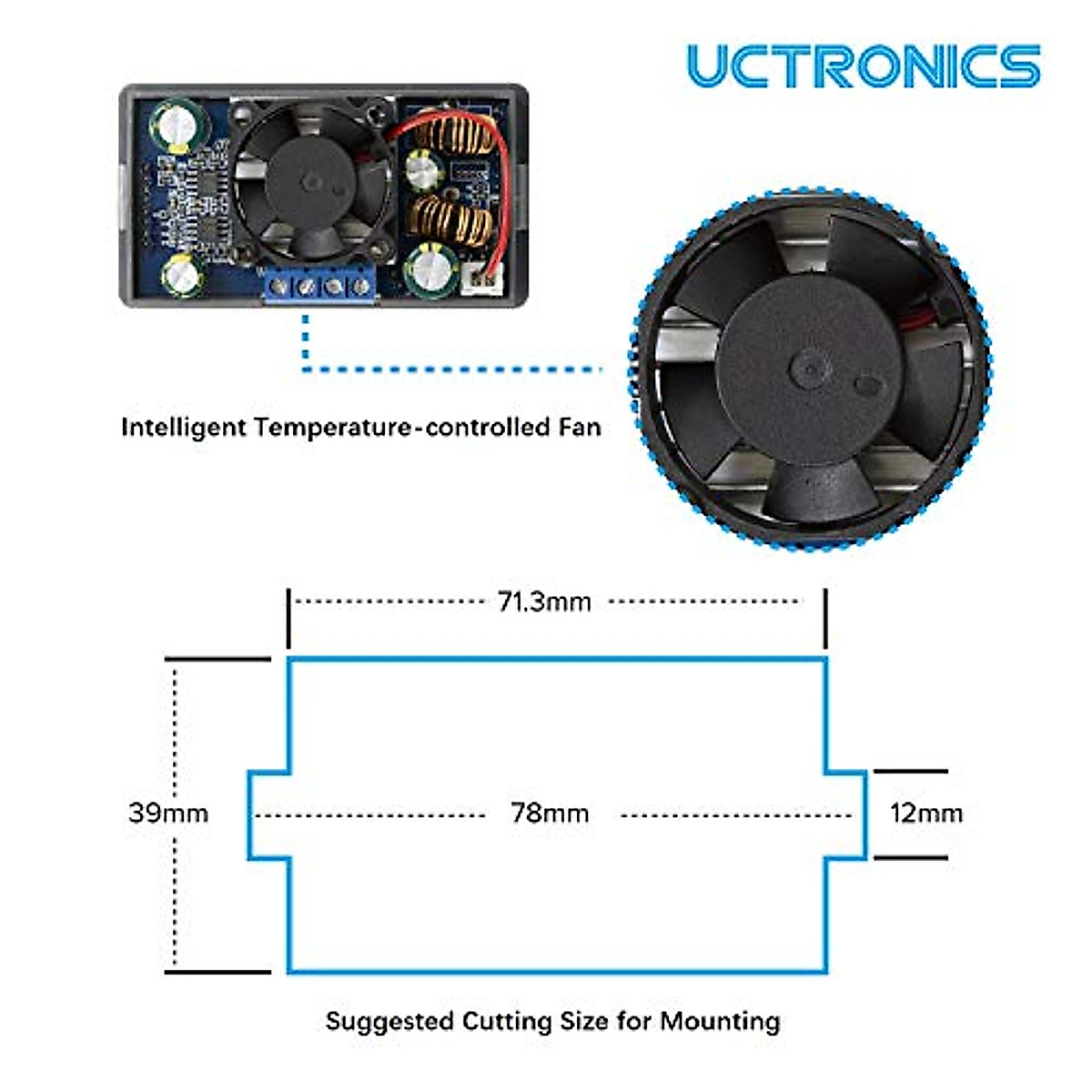 UCTRONICS DC 9V 12V 24V 36V 5A Variable Voltage Power Supply 6-36V to 0.6-36V Adjustable Buck Boost Converter, Portable Bench Constant Voltage Current Stabilized Regulator Module