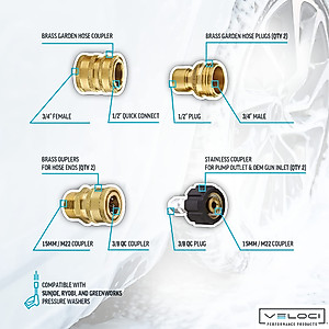 MTM Hydro Pressure Washer 7-Piece Hose Adapter Kit for use with Foam Cannons, Pressure Washers and Hoses