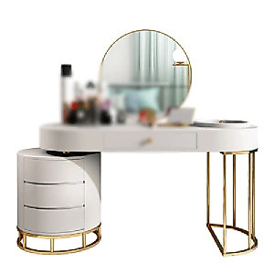 N/A Multi-Drawer Dressing Table LED Light Vanity Table and Chair Set Combination Dressing Table