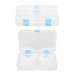 Dioche Denture Case Box, Transparent Denture Box, Membrane Tooth Box Reusable Dental Film Veneer Box with Hole for Clinics Transparent for Travel, Cleaning, Store