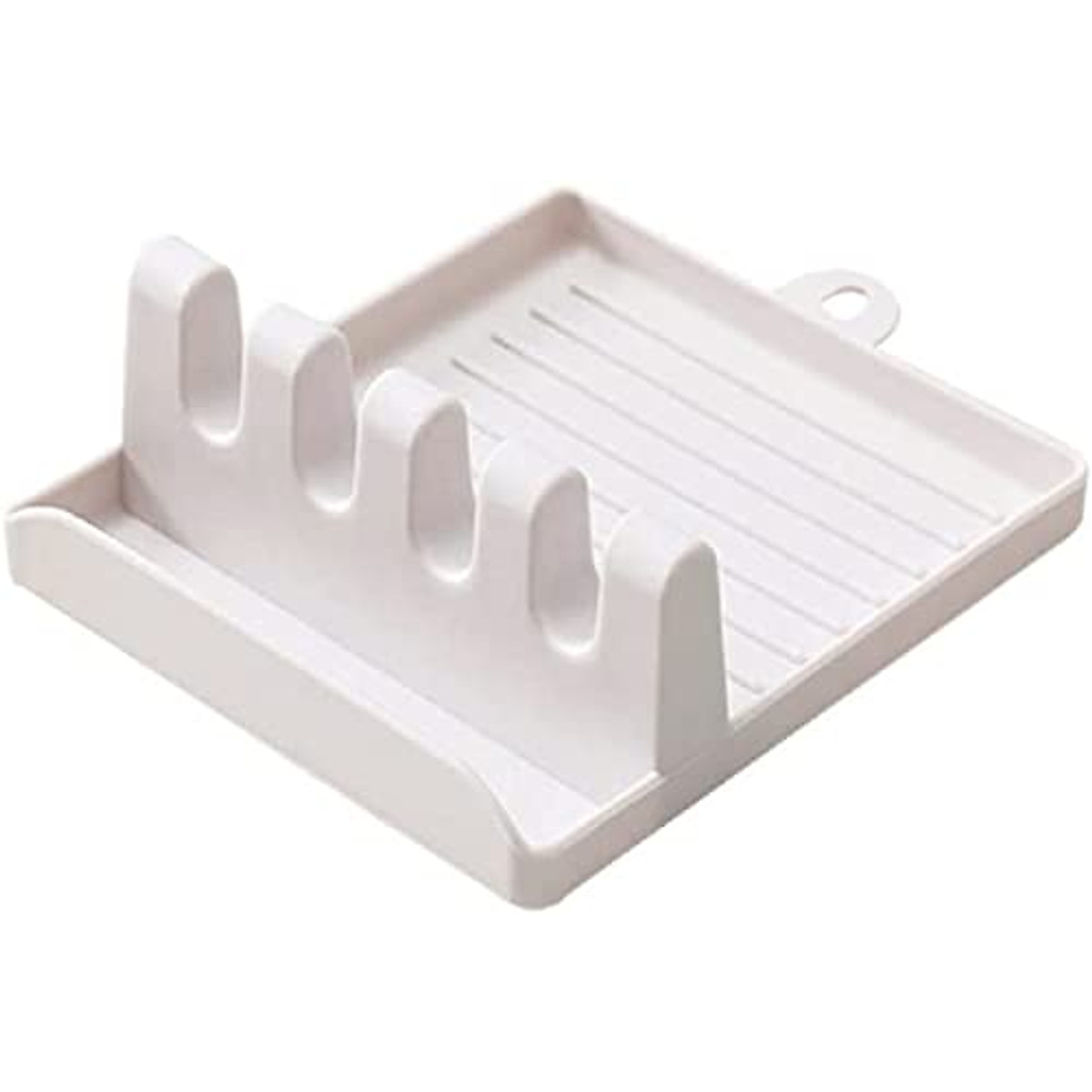 QBOMB Cooking Utensil Rest,Cooking Ladle/Spatula/Spoon Multiple Kitchen Fork Spoon Holders with 4 Slots and Pot Lid Holder for Kitchen Keeps Countertops Clean 2 Pack