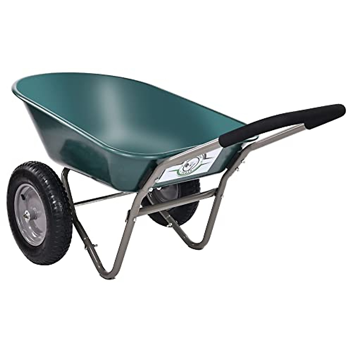 BalanceFrom Dual-Wheel Home Garden Yard Utility Wheelbarrow Cart with Built-in Stand