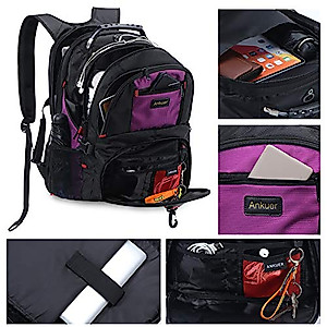 ANKUER Large Backpack, 50L Travel Backpack for Men Women, 17 in Laptop Backpacks for Travel, Anti Theft TSA Travel Bag with USB Charging Port, Business Computer Bag (Purple)