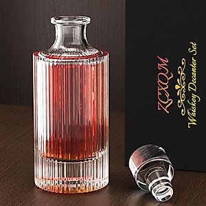Whiskey Decanter Sets Men, Bourbon Decanter Set for Men, Liquor Decanter with Glass, Whiskey Set Gifts for Dad, Husband, Partner, Bosses, Captain