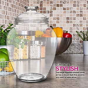 Modern Innovations 128-Ounce Candy & Cookie Jar with Lid, Premium Acrylic Clear Apothecary Jar, Wedding & Home Décor Centerpiece Cookie Candy Buffet Decorative Kitchen Storage Jar