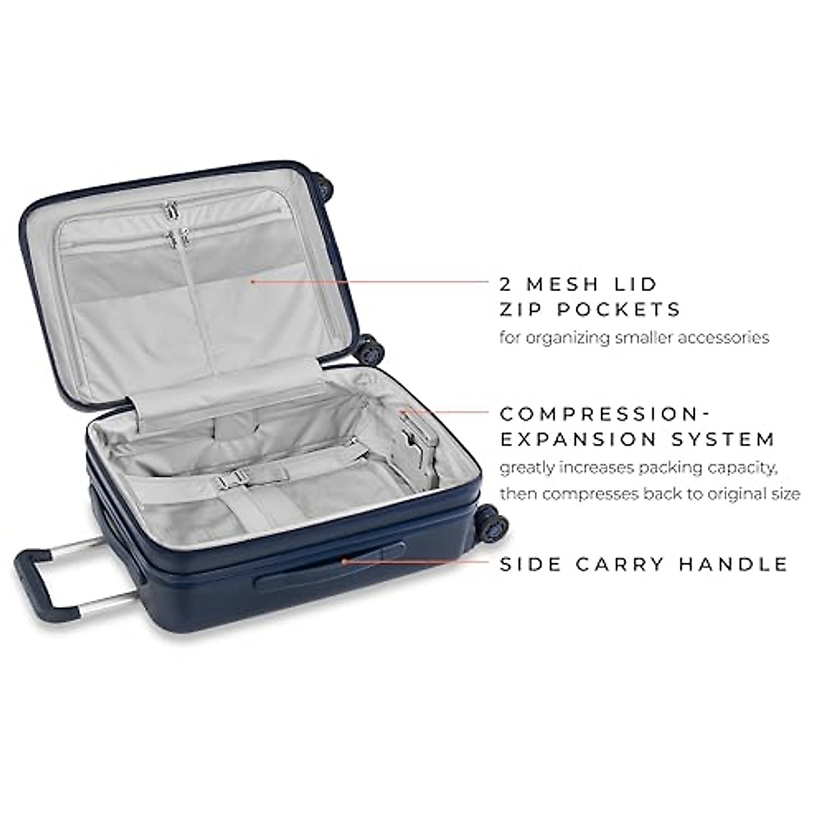 Briggs & Riley Sympatico Hardside Domestic Spinner Luggage, Matte Navy, 22-Inch Carry-On