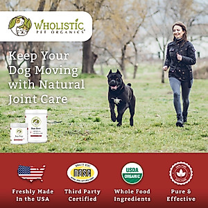Wholistic Pet Organics Run Free - 1 Lb - Dog Joint Supplement for Senior Dogs, Glucosamine Chondroitin MSM, Dog Vitamins, Cat Joint Pain Relief