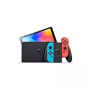 Nintendo Switch – OLED Model w/Neon Red & Neon Blue Joy-Con (Renewed)