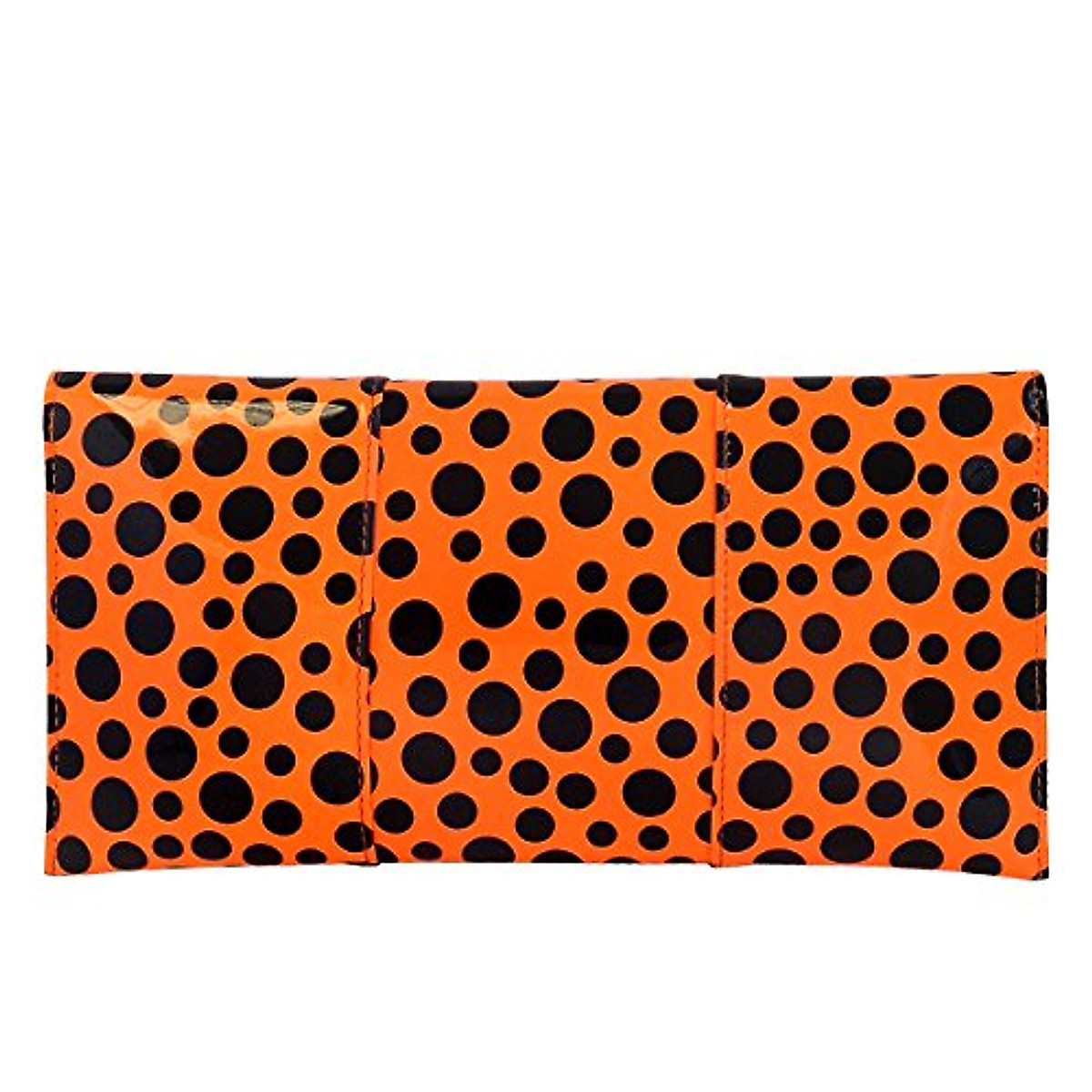 Polka Dot Patent Envelope Clutch, Orange