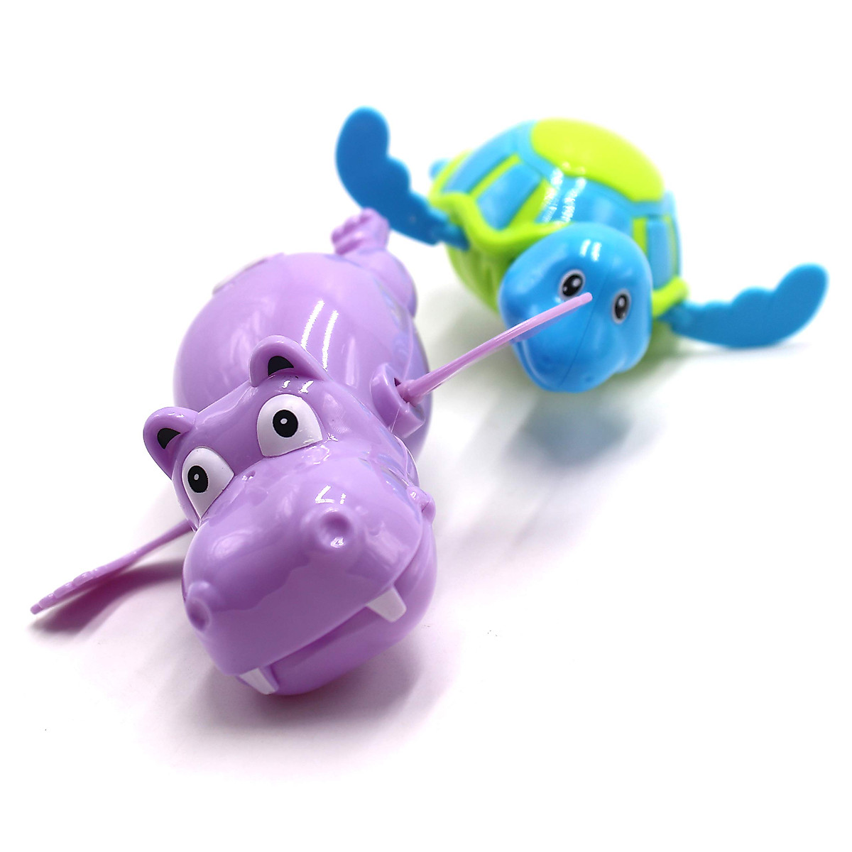 SPADORIVE Floating Wind-up Bath Water Toys - 6 Pcs Sea Animal Bath Toy for Kids and Toddlers - Turtle Hippo Crocodile Hippocampus Fish, Bathtub Playset Clockwor