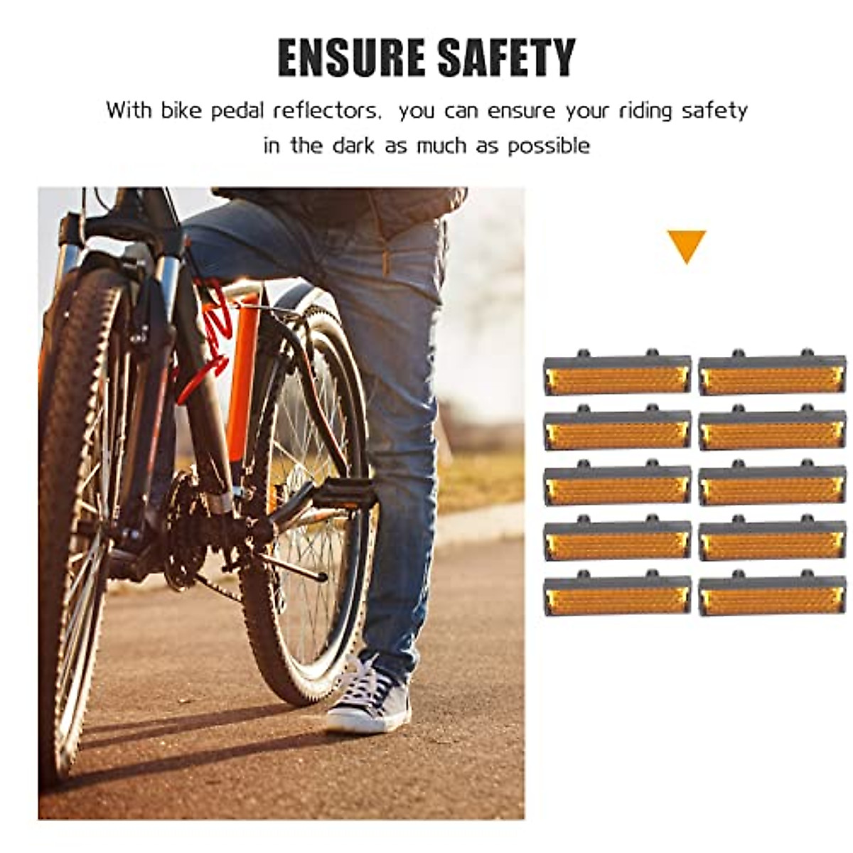 INOOMP 20Pcs Pedal Reflective Accessories Jewelry Accessories Bike Reflective Tape Night Safety Warning reflectors Reflector Strips Pedal reflectors Pedal Lights Decorate Plastic Advanced