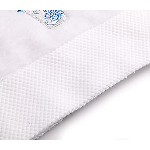 Quera 2 Pack Lavender Hand Towels 100 Percent Cotton Embroidered Premium Luxury Decor Bathroom Decorative Dish Set for Drying, Cleaning, Cooking, 13.7'' x 29.5'', White,Purple