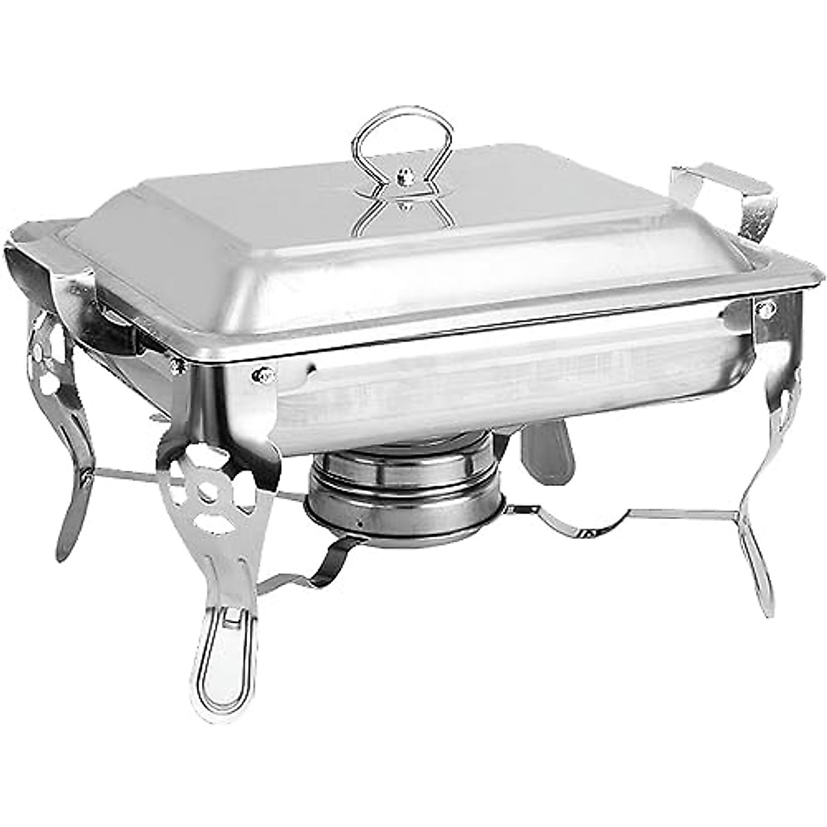 4.5L Stainless Steel Chafing Dish with Lid, Rectangular Foldable Buffet Server Pans Food Warmer, for Wedding, Parties, Banquet, Catering Events