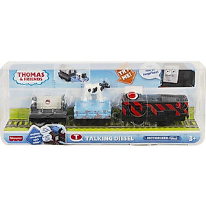 Thomas & Friends Motorized Toy Train Talking Diesel Engine with Sounds Phrases & Cow Cargo for Preschool Pretend Play Kids Ages 3+ Years