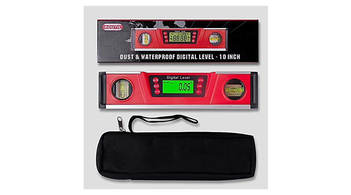 Digital Level and Protractor, 10 Inch IP54 Protected Electronic Bubble ...