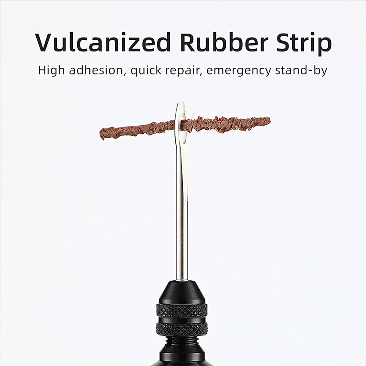 NIUAWASA Tubeless Bike Tire Repair Kit, for MTB and Road Bicycle Tires, Fix a Puncture or Flat, Fast – Tackle Set, Plugger Tool and Plugs, with 5 Rubber Strips and 3 Tire Repair Drills (Silver)