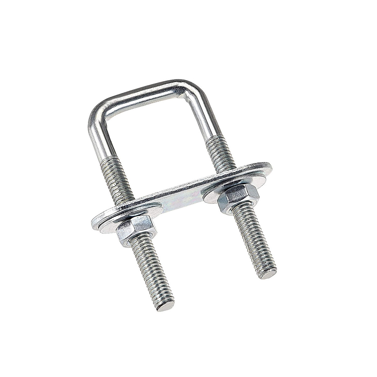 uxcell Square U-Bolts 3/4"(20mm) Inner Width Carbon Steel M6 with Nuts, Frame Plate, Round Washers 4 Set