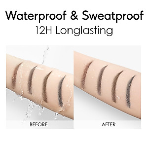 CRASLAN Makeup Brow Eyebrow Definer Pencil, Waterproof, Longlasting, Dual-Sided Brow Brush with Refill & Spoolie, 04 Smokey Brown,Triangle Tip