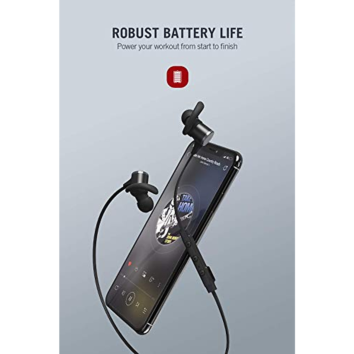 Wireless Bluetooth Headphones, Ipx5 Waterproof Wireless Earbuds, Cvc6.0 Noise Canceling Headphones with Microphone, Suitable for Outdoor, Running, Gym -X5/Black