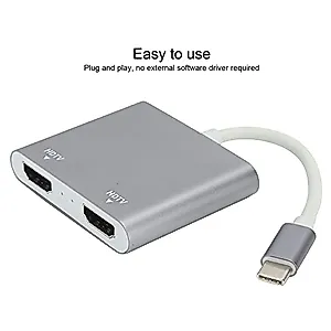 2 in 1 USB C Hub, Type C to HDMI Adapter Video Converter Docking Stations for Laptop Plug and Play
