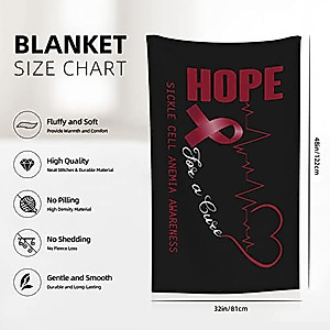 IMEEGIEN Hope for A Cure Sickle Cell Anemia Awareness Throw Blanket for Couch 32x48 Inch Soft Blankets Lightweight Warm Sofa Dorm Home Blanket Anti-Pilling Blanket