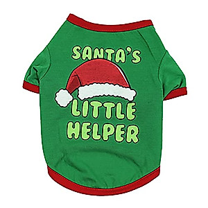 prettDliJUN Dog Christmas Printed T-Shirt, Two Legs Style Xmas Printed Small Pet Costume for 4 Seasons,XL