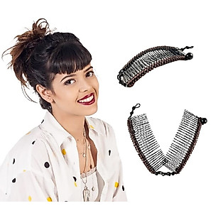 Hairzing Clip | Stretchy Banana Hair Clips for Women - Hair Comb Clips for Thick, Thin and Curly Hair - Snug & Comfortable Hair Banana Clip Hold Hair All Day (Medium, Brown)