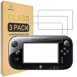 Mr.Shield [3-Pack] Screen Protector For Nintendo Wii U Console [Tempered Glass] [Japan Glass with 9H Hardness] Screen Protector with Lifetime Replacement